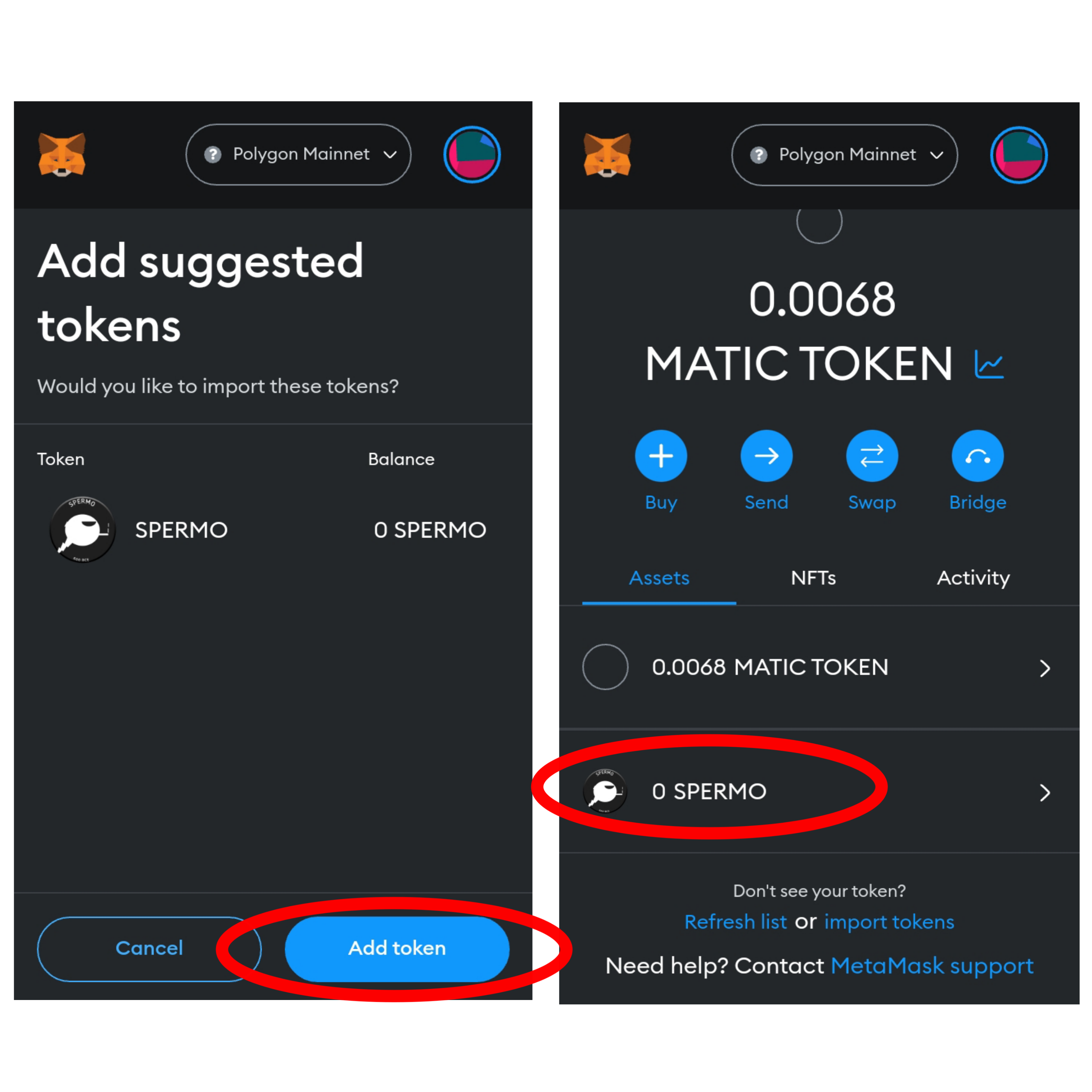 ADD SPERMO TO METAMASK